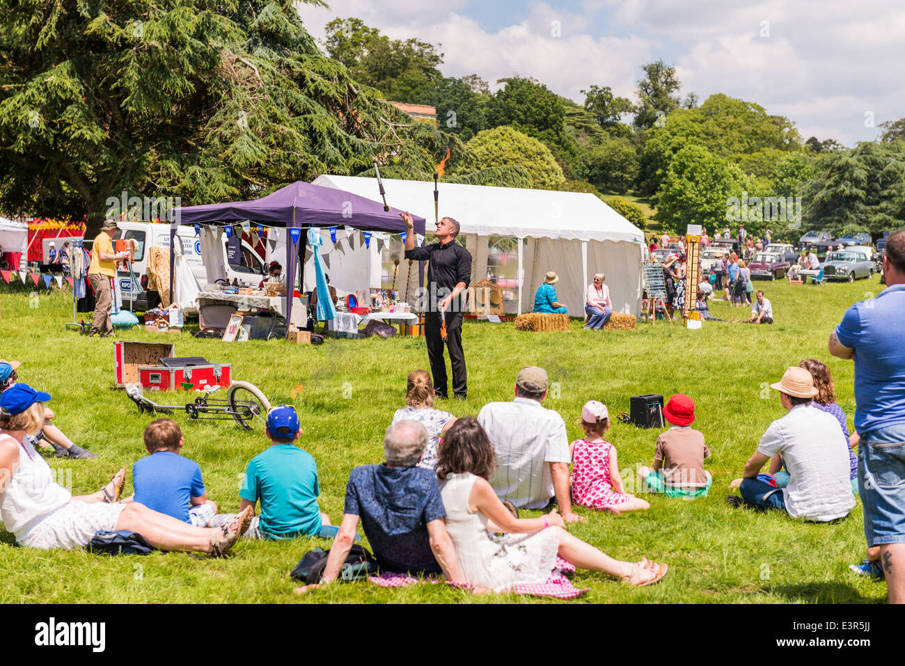 East Devon. June 21st 2014. A Summer Garden Party and Fete with a ...