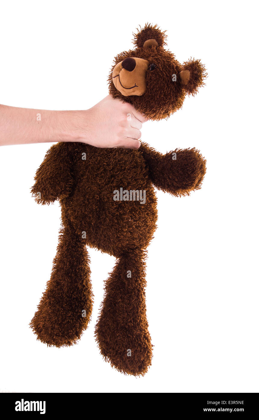strangling brown teddy bear Stock Photo - Alamy