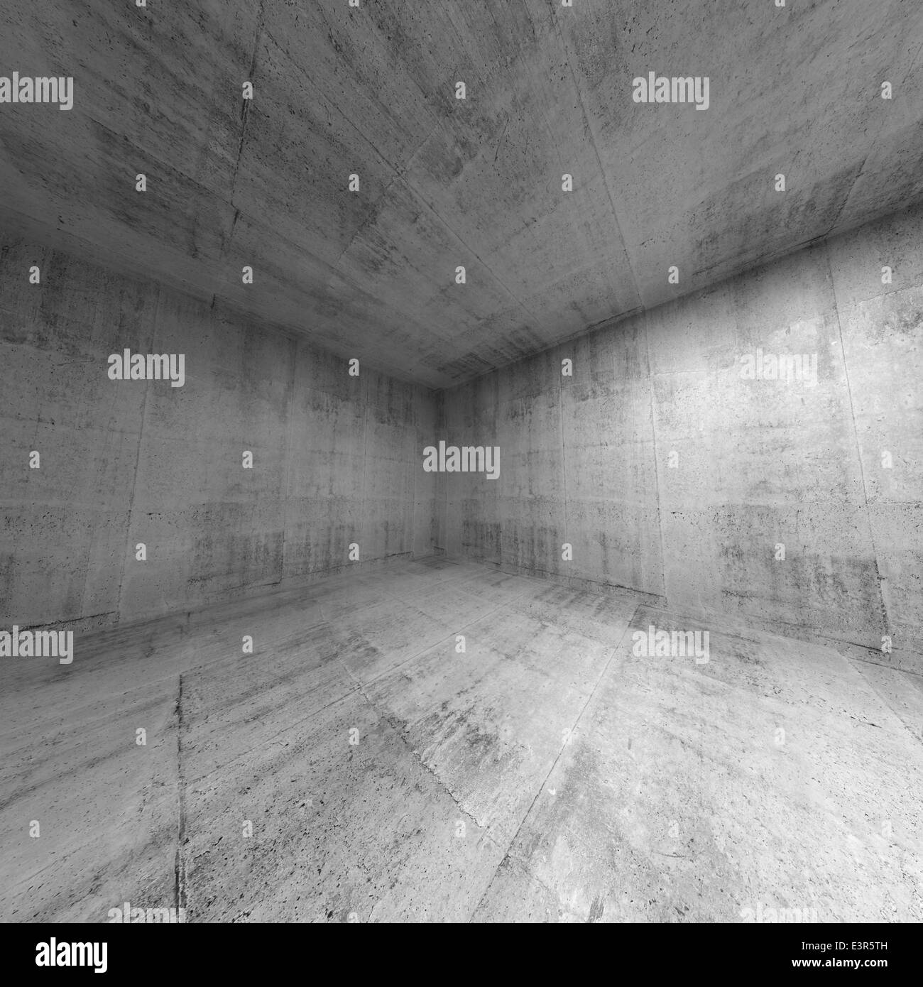 Empty room, abstract concrete 3d interior. Wide angle Stock Photo - Alamy