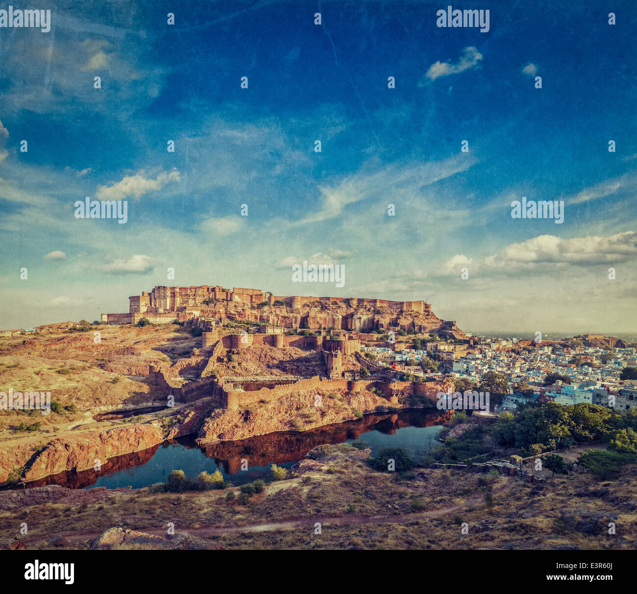 Mehrangarh Fort and Padamsar Talab and Ranisar Talab lakes, Jodhpur ...