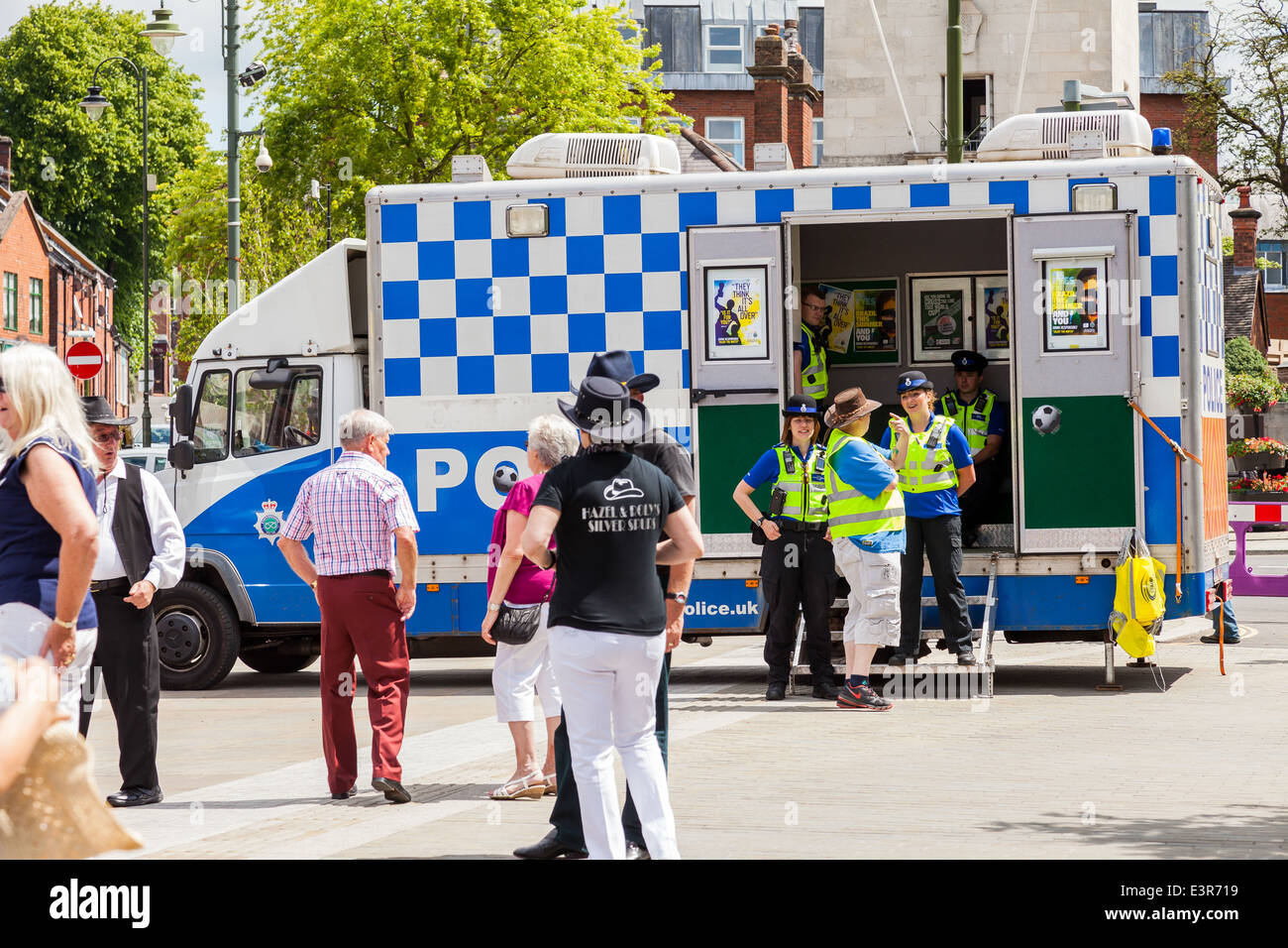 Police officers chatting with members of the public.. Leek ...