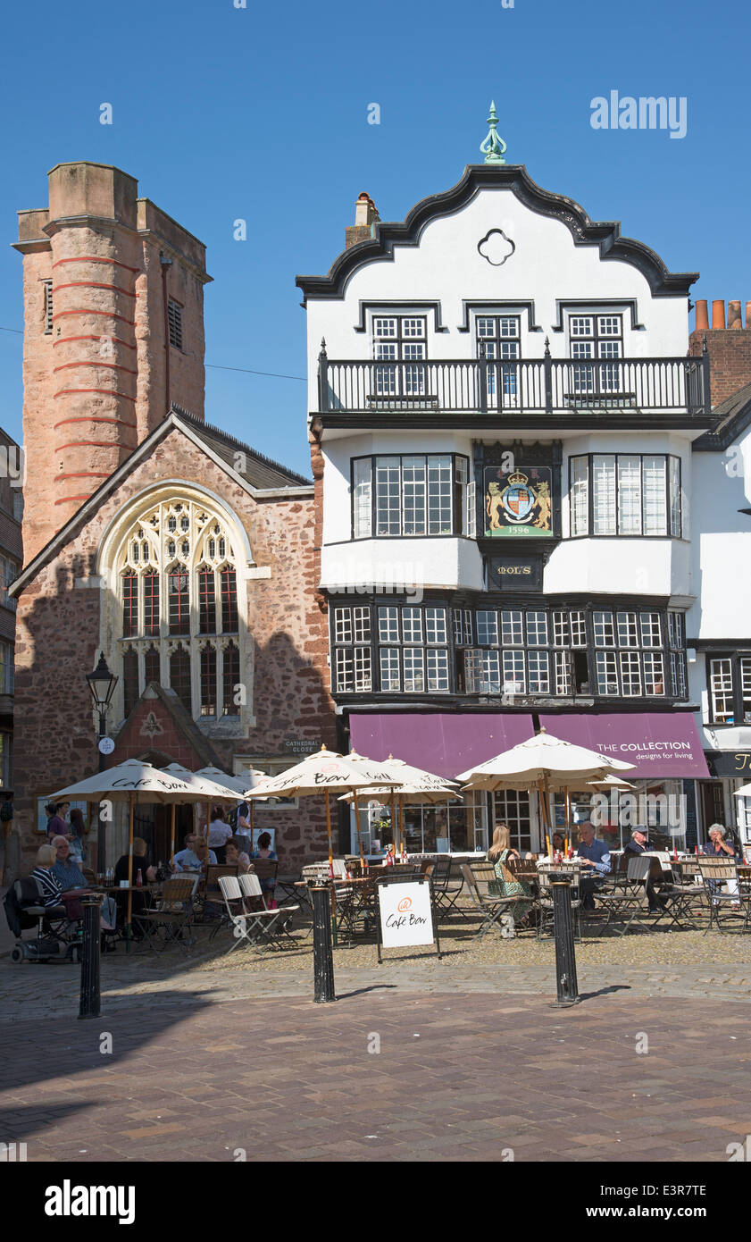 Cathedral Close Exeter England UK Alfresco eating drinking in this ...