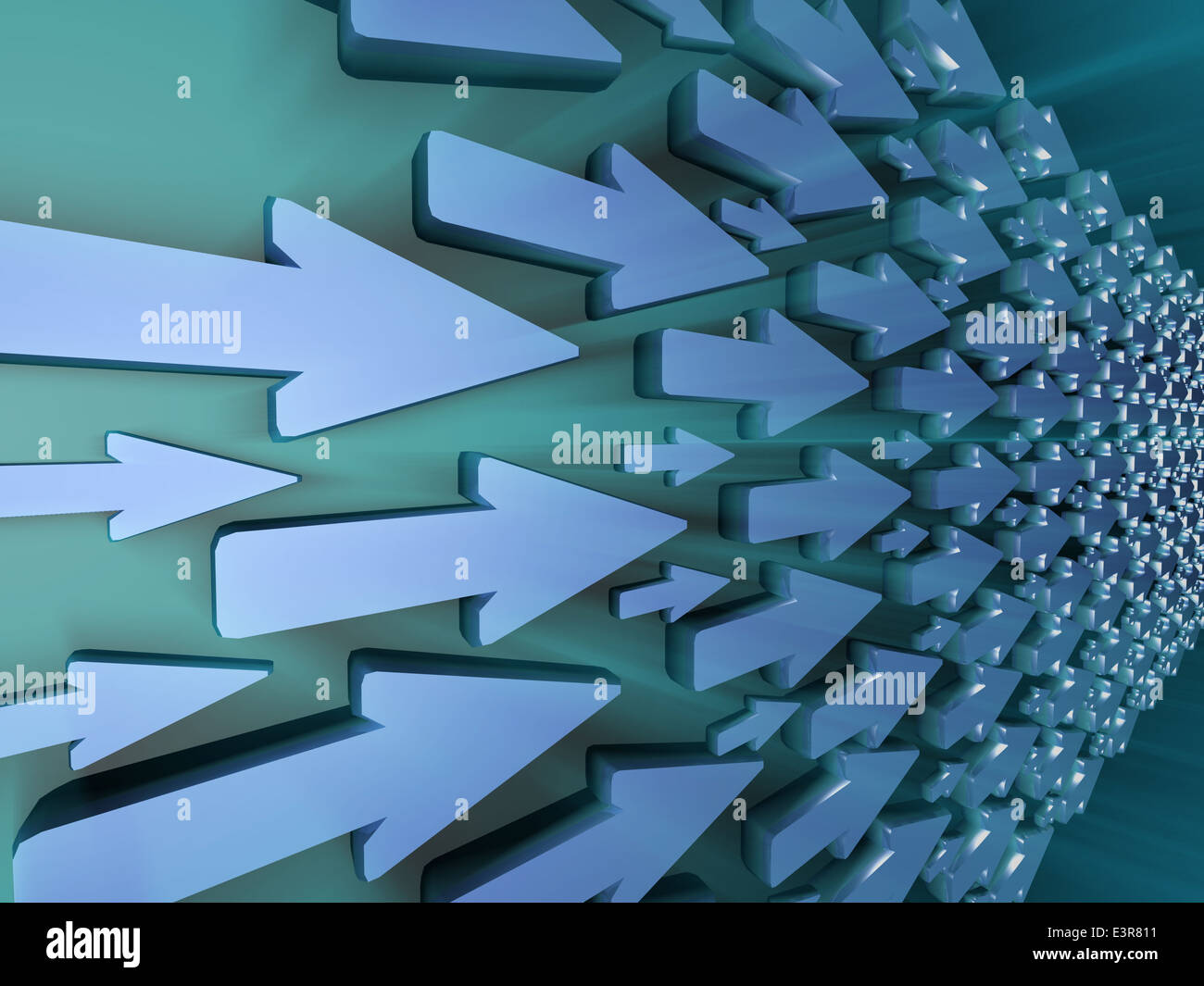 Many 3d arrows to the right Stock Photo - Alamy