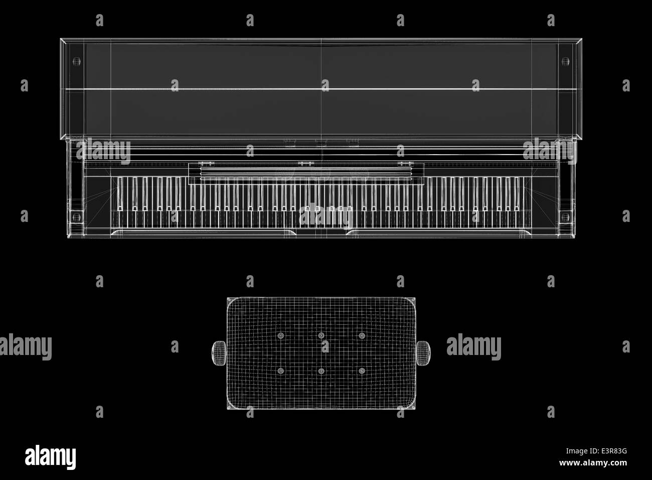 Antique Piano with path Stock Photo - Alamy