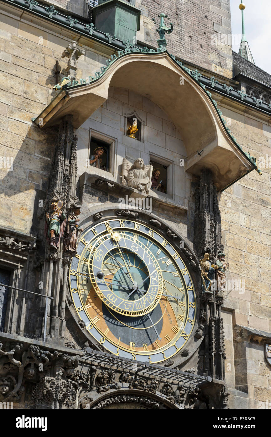 The famous astronomical clock with moving apostles on the hour from the ...