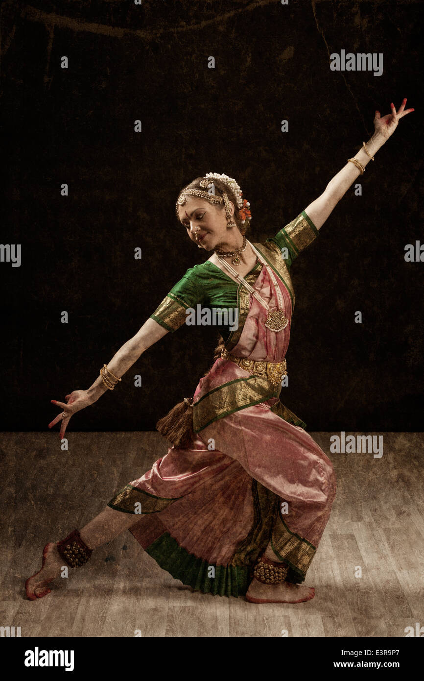 Vintage retro style image of young beautiful woman dancer exponent of ...