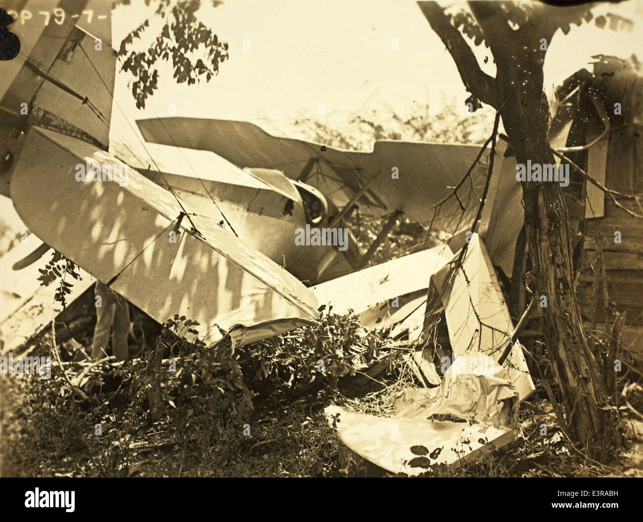 This image captures the aftermath of an airmail crash, a significant ...