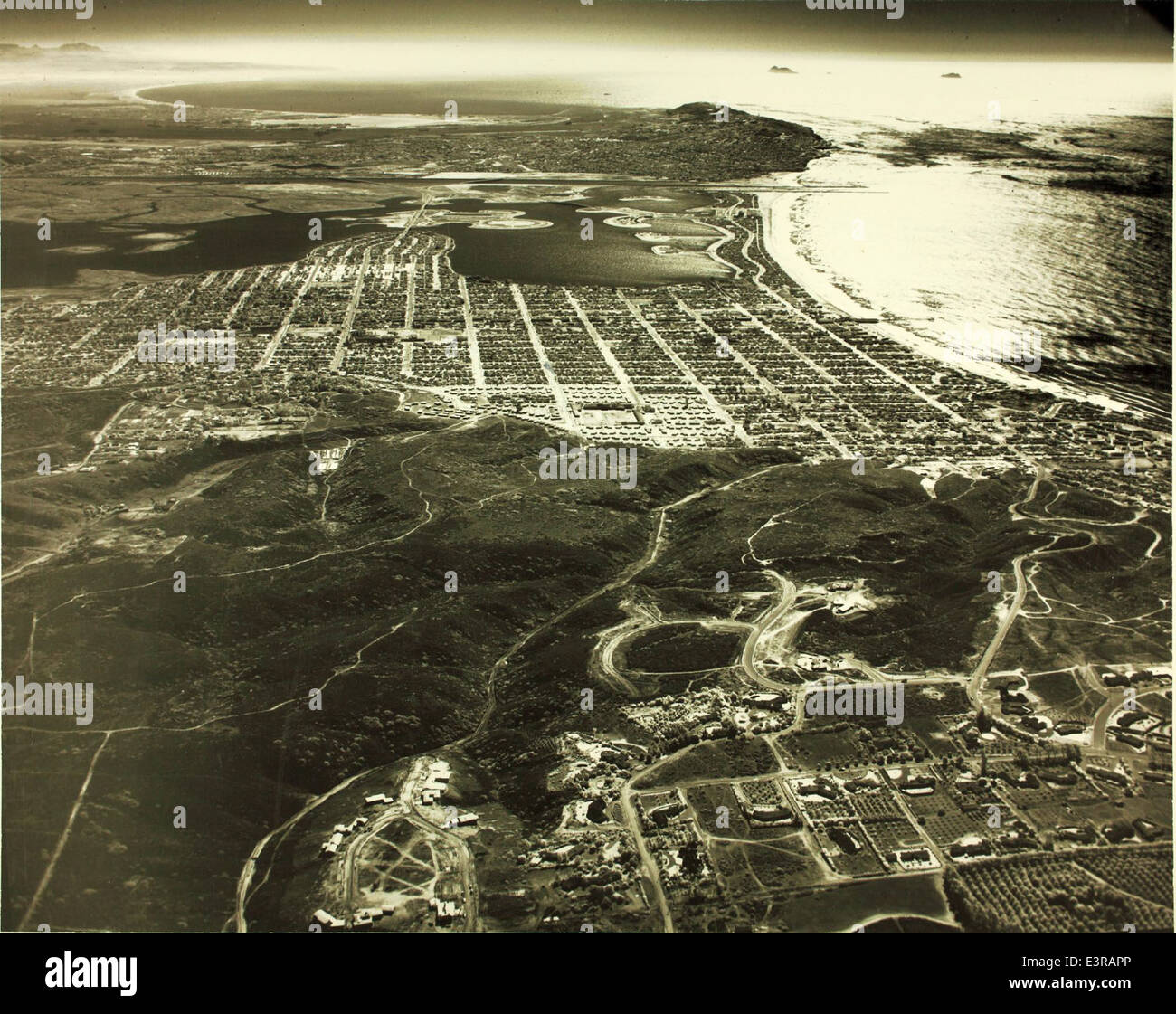 This 1955 aerial photograph of the San Diego area, taken by Howard ...