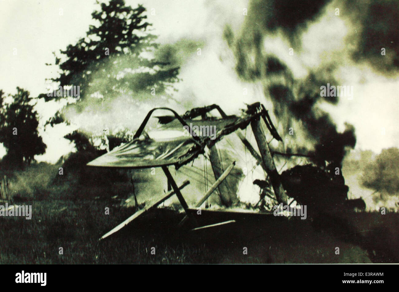 This photograph depicts an airmail aircraft accident, likely from the ...