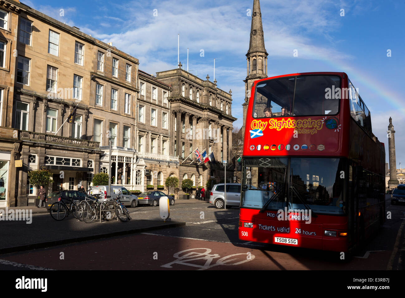 Hop-on hop-off sightseeing bus in Edinburgh, Scotland Stock Photo - Alamy