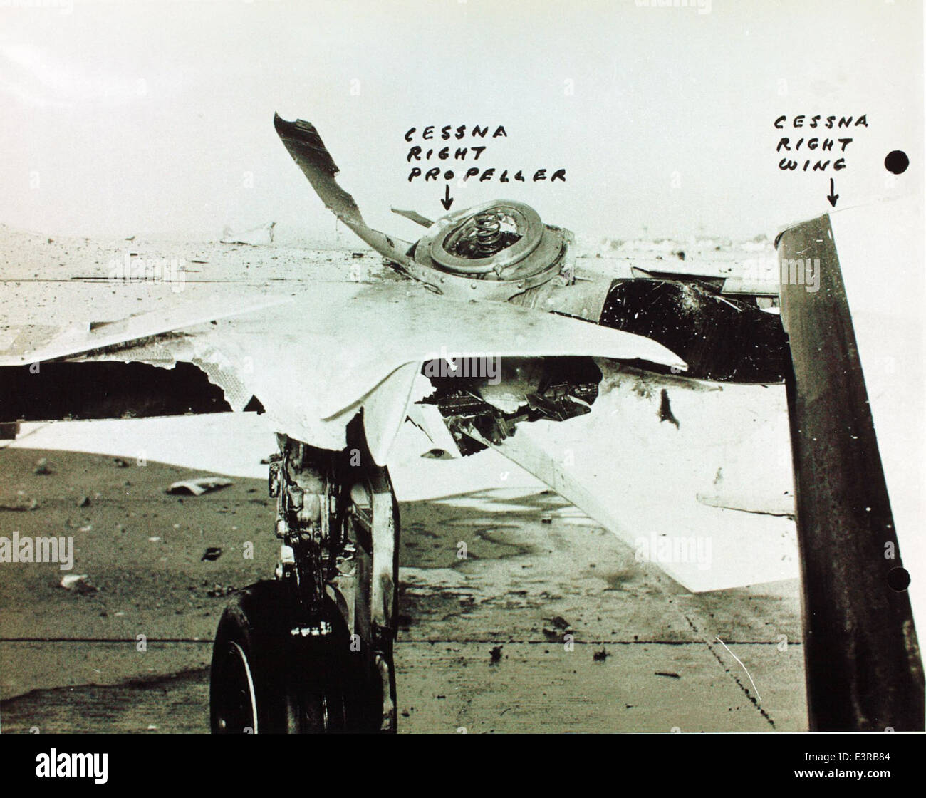 This image documents an aircraft accident that occurred in 1973 ...