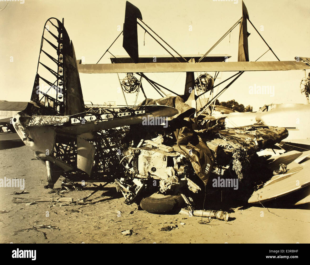 This image records a tragic aircraft accident, a part of the history of ...
