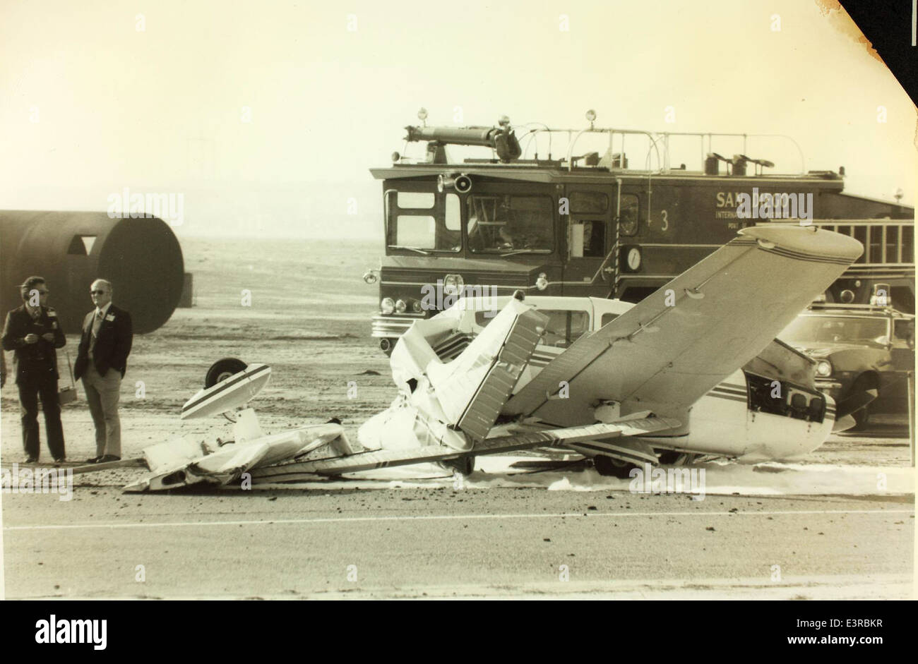 This photo documents an aircraft accident involving a Piper Cherokee at ...
