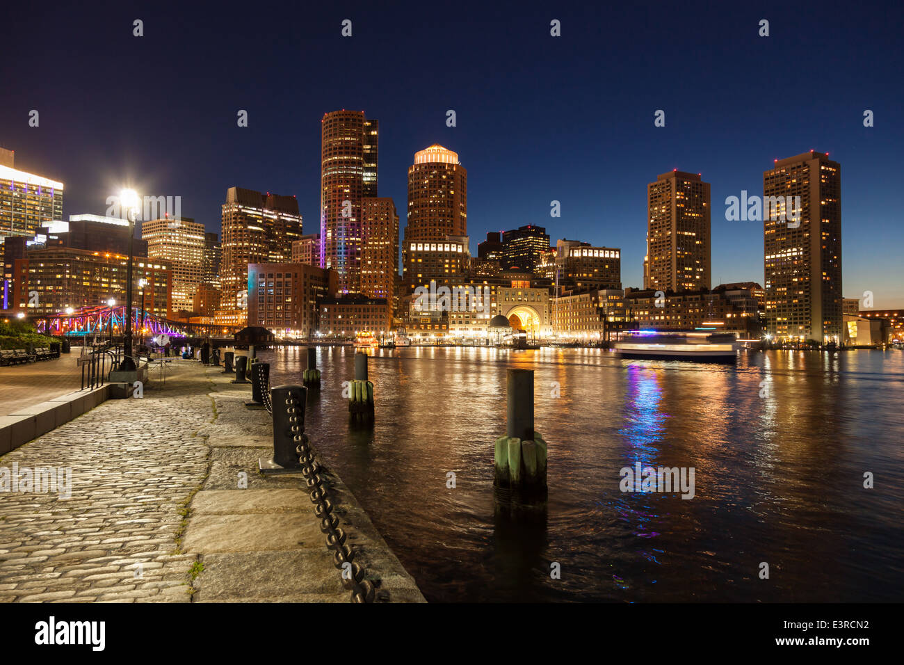 Boston harbor waterfront night hi-res stock photography and images - Alamy