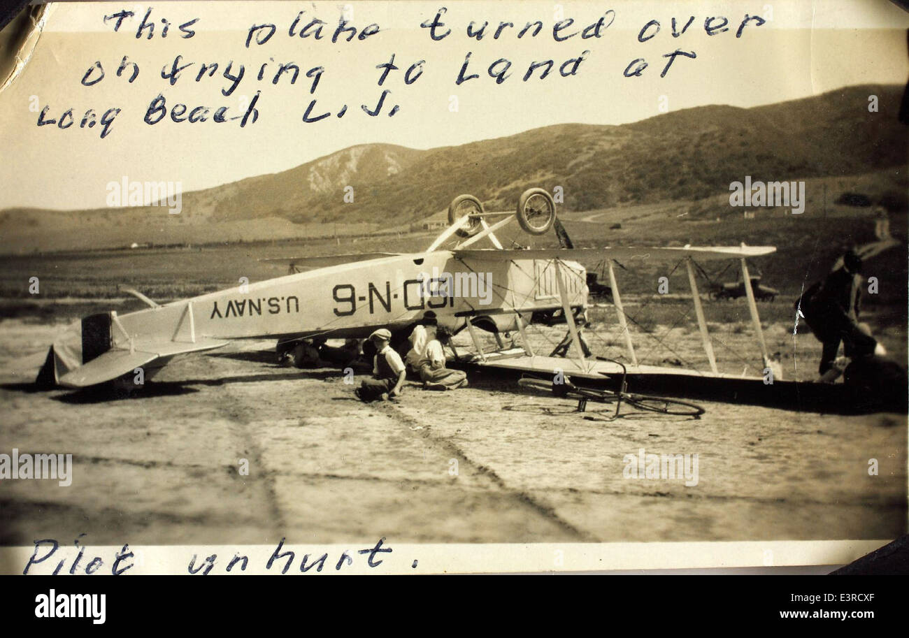 This image documents an aircraft accident between 1917 and 1920 ...