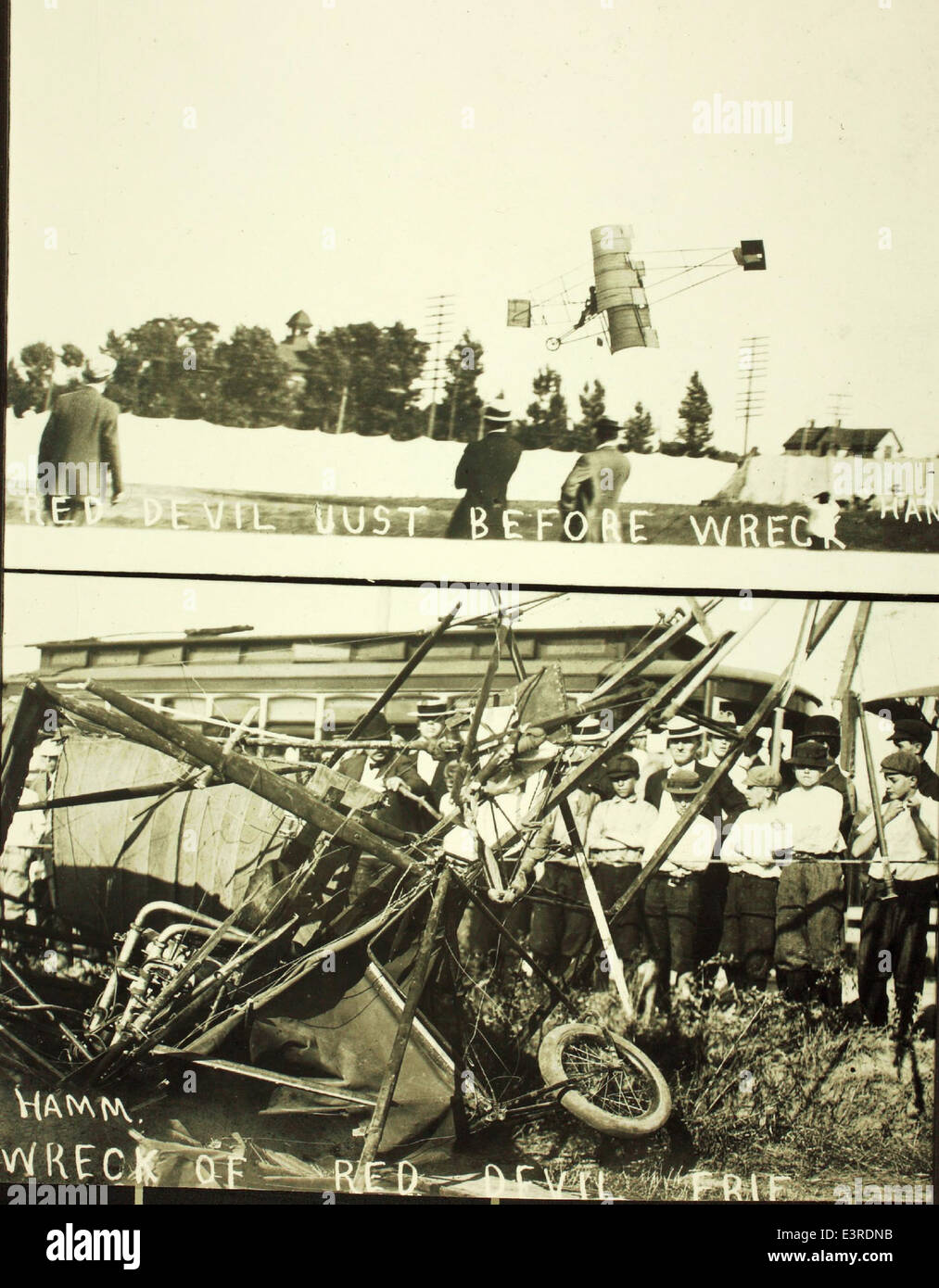 The Baldwin Red Devil, a Curtiss Pusher aircraft, crashed in Erie ...