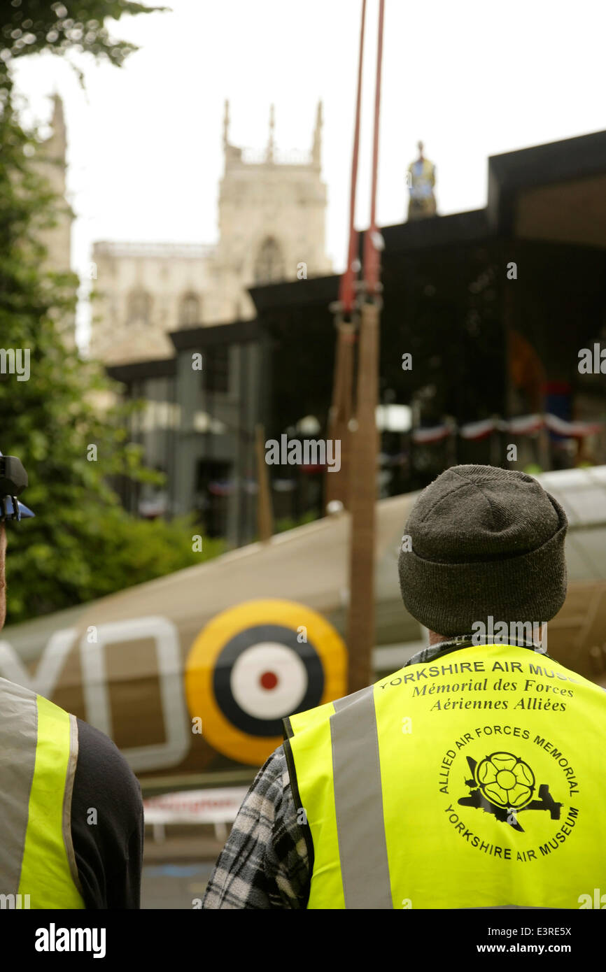York, UK, 28 June 2014. A replica World War 2 Hawker Hurricane from the ...