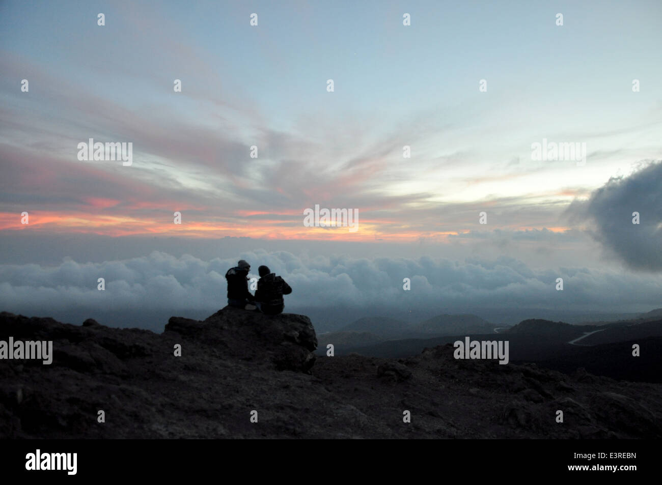 Volcano Etna, Etna Park, sunset, Catania, Sicily, Italy, Europe Stock ...