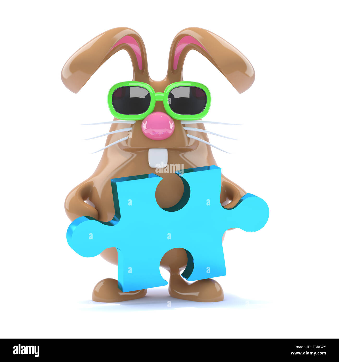3d Chocolate Easter bunny rabbit has the missing jigsaw puzzle piece ...