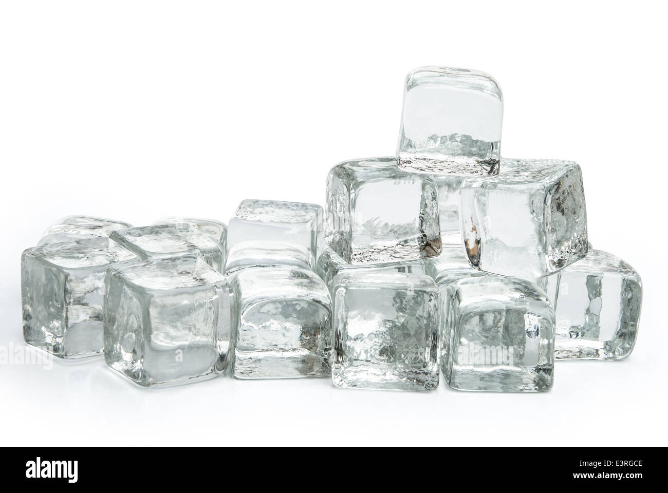 many ice cubes on white with clipping path Stock Photo - Alamy
