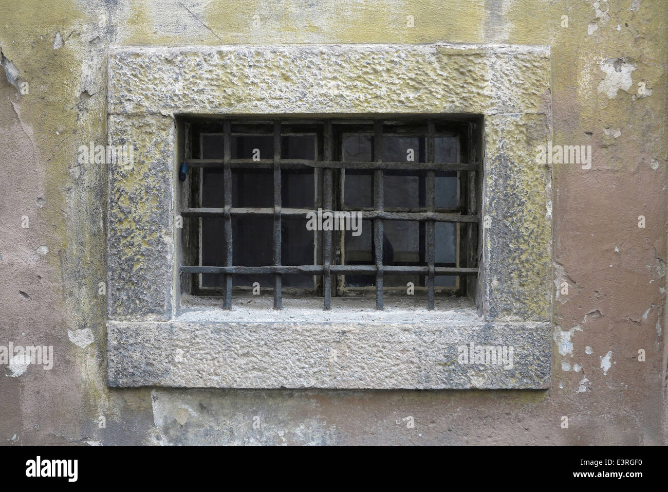 old barred window Stock Photo - Alamy
