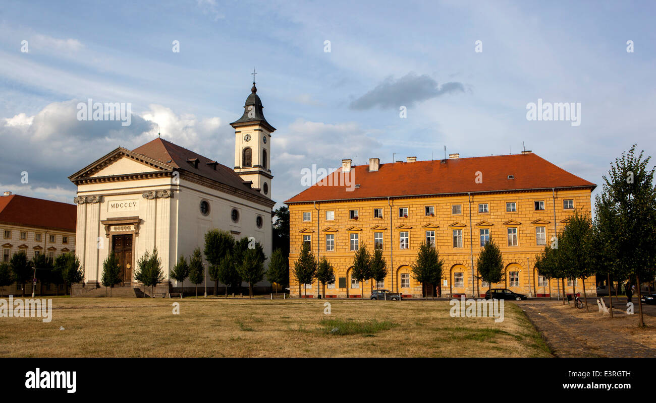Theresienstadt former Jewish ghetto town Terezin Church on main square ...