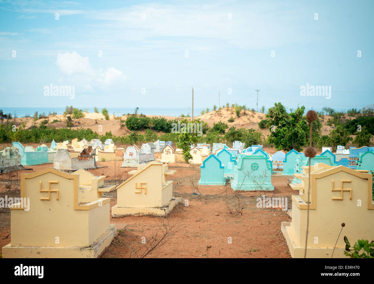 Buddhist cemetery in the desert. South Vietnam, Mui Ne Stock Photo - Alamy