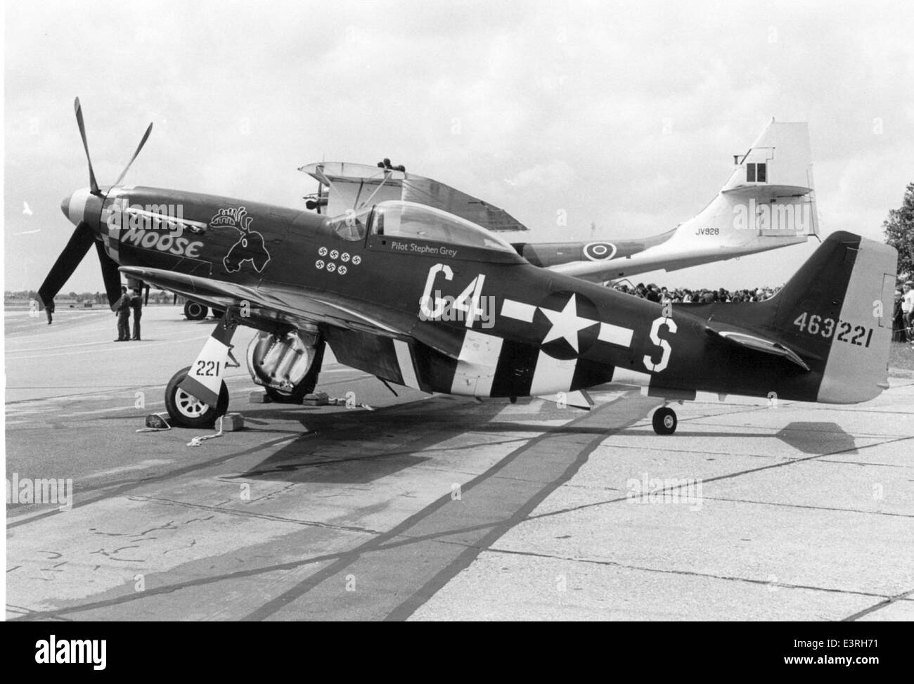 This photograph showcases the North American P-51 Mustang, an iconic ...