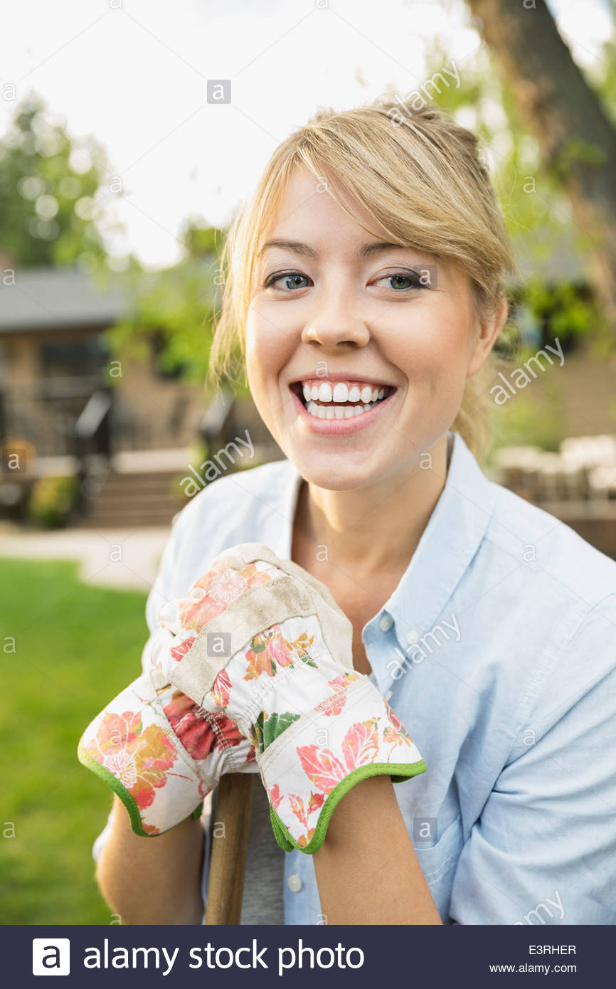 Lady wearing gloves hi-res stock photography and images - Alamy