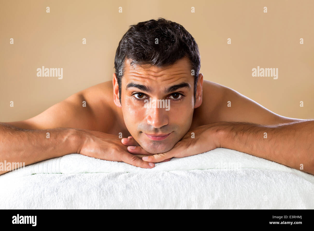 Young man having a massage Stock Photo - Alamy