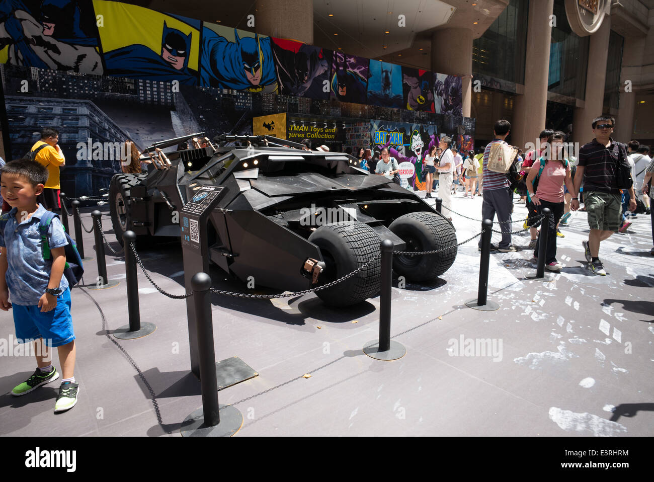 A Batman exhibition with models and 3d art at the Times Square shopping ...