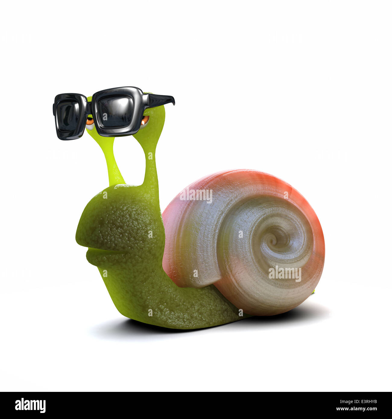 3d Snail wearing sunglasses Stock Photo - Alamy