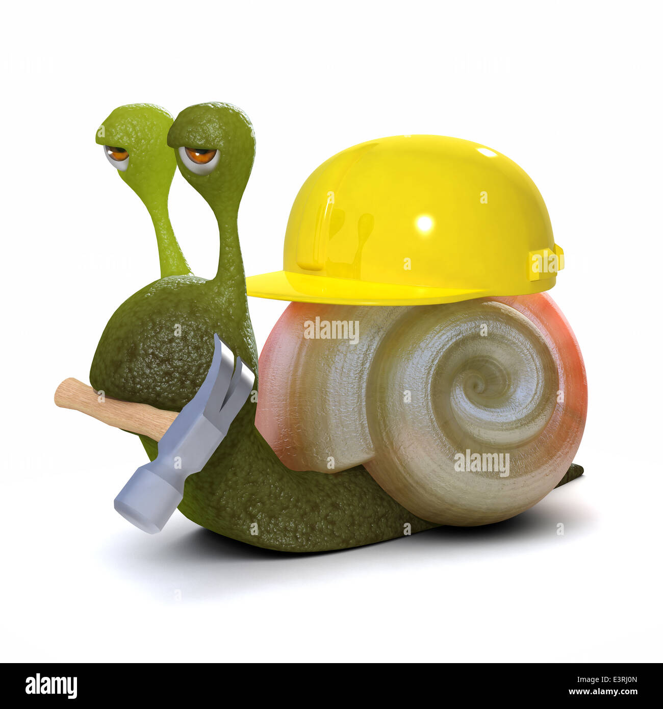 3d Snail works in construction Stock Photo - Alamy