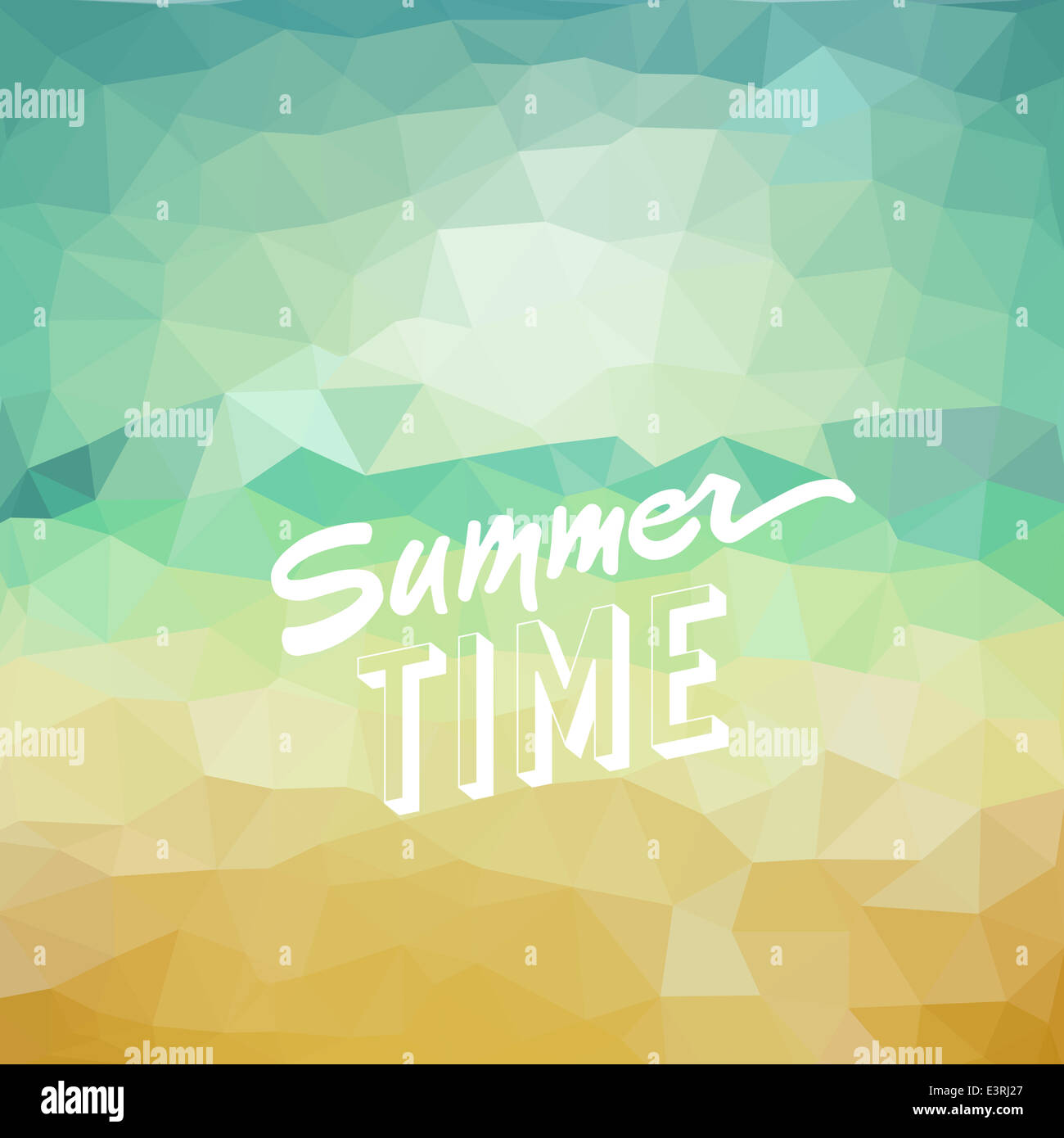 Summer time. Poster on tropical beach background. Raster version Stock ...