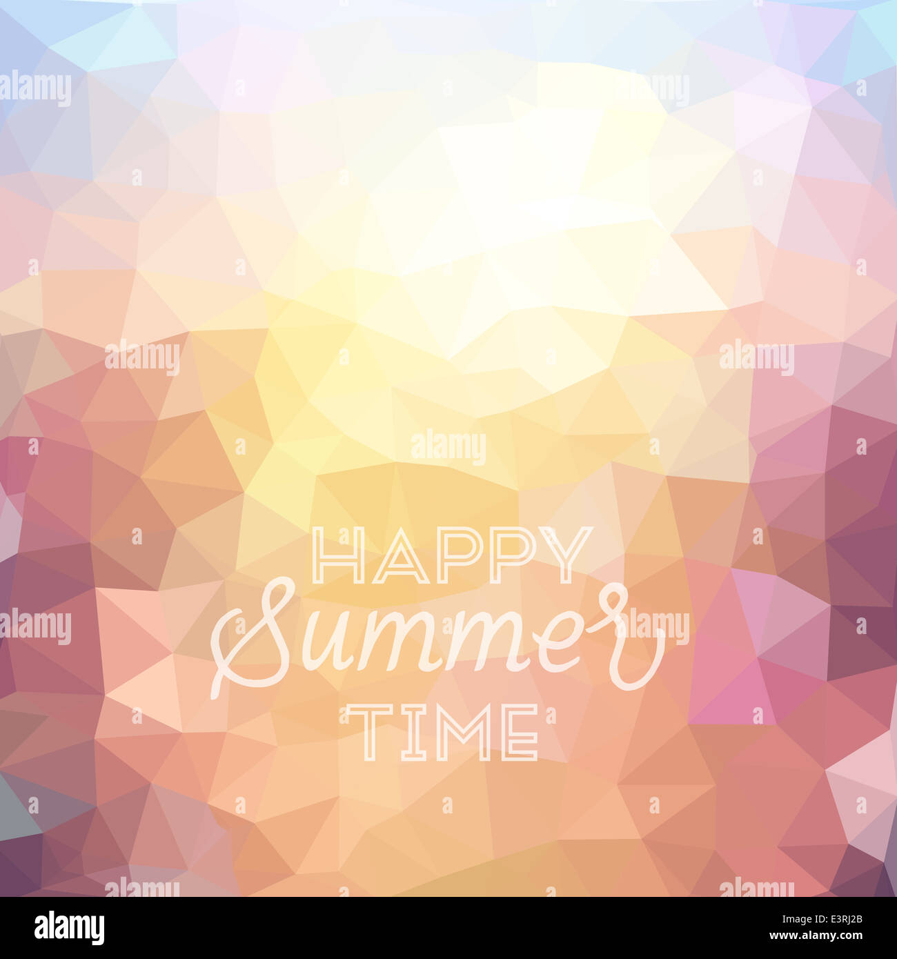 Happy summer time. Poster on tropical beach background. Raster version ...