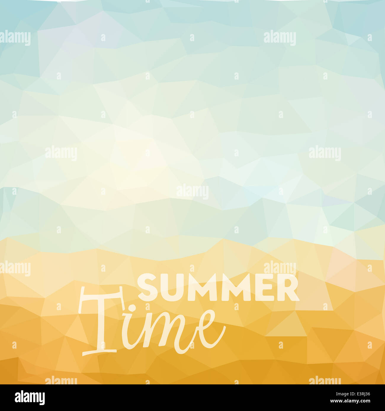 Summer time. Poster on tropical beach background. Raster version Stock ...