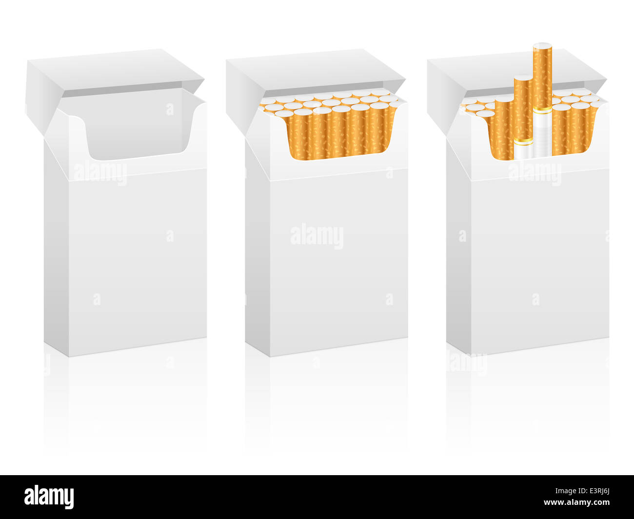 Cigarette box set on a white background Stock Photo - Alamy