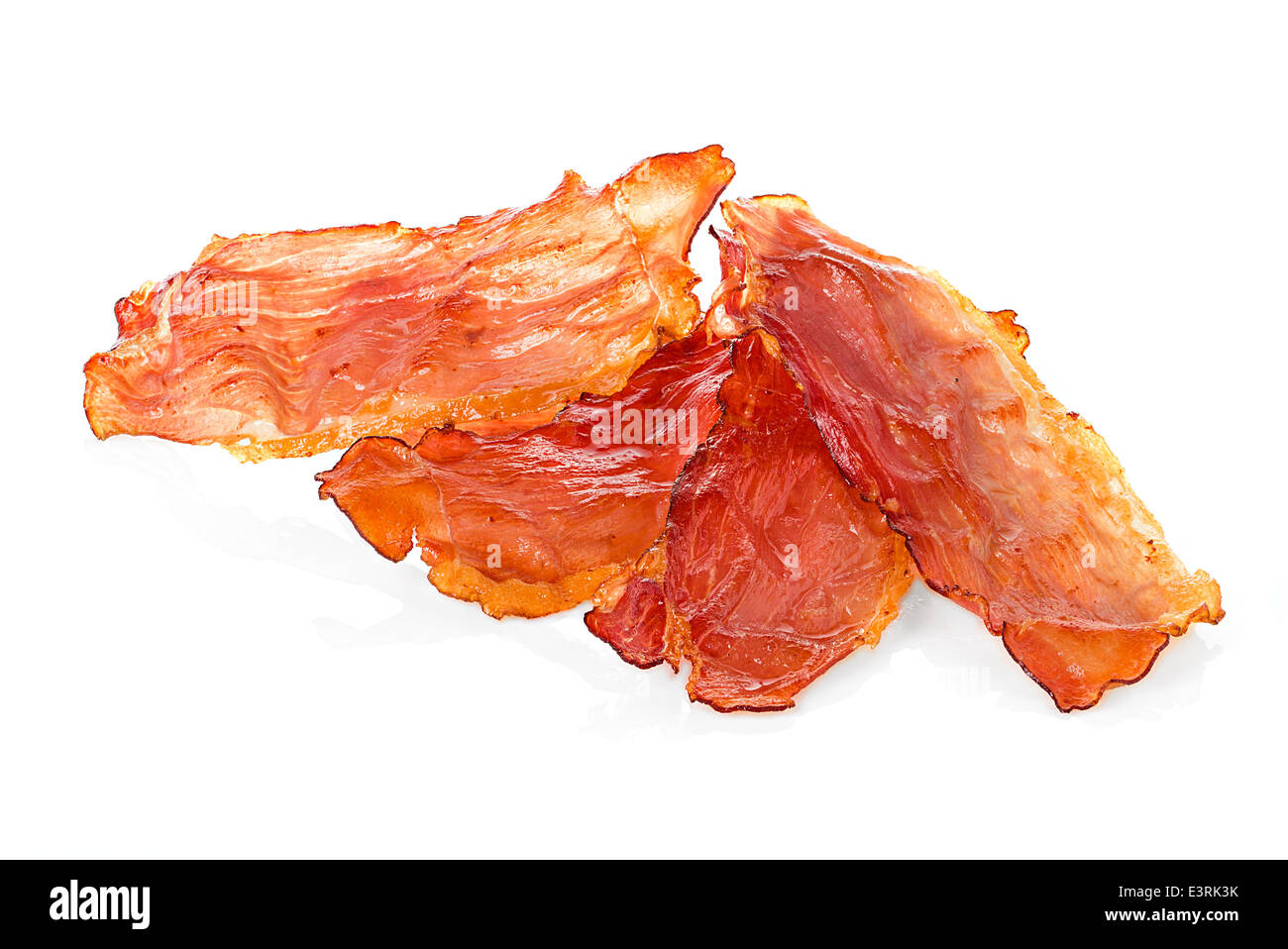bacon close-up isolated on white background Stock Photo - Alamy
