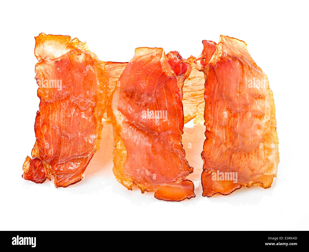 bacon close-up isolated on white background Stock Photo - Alamy
