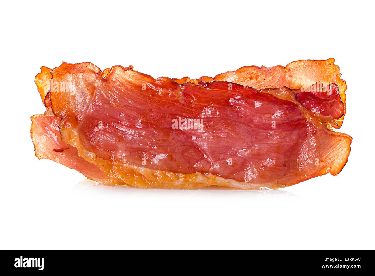 bacon close-up isolated on white background Stock Photo - Alamy