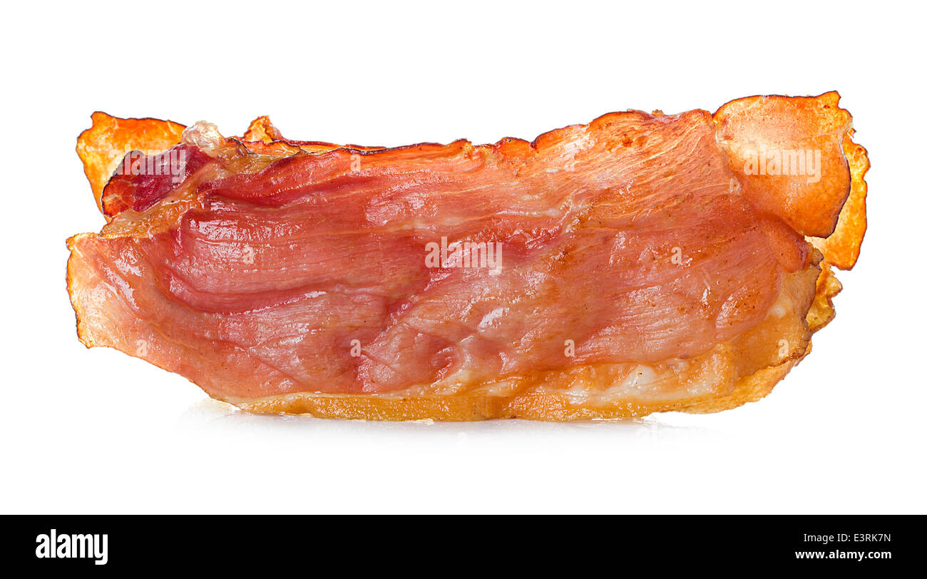bacon close-up isolated on white background Stock Photo - Alamy
