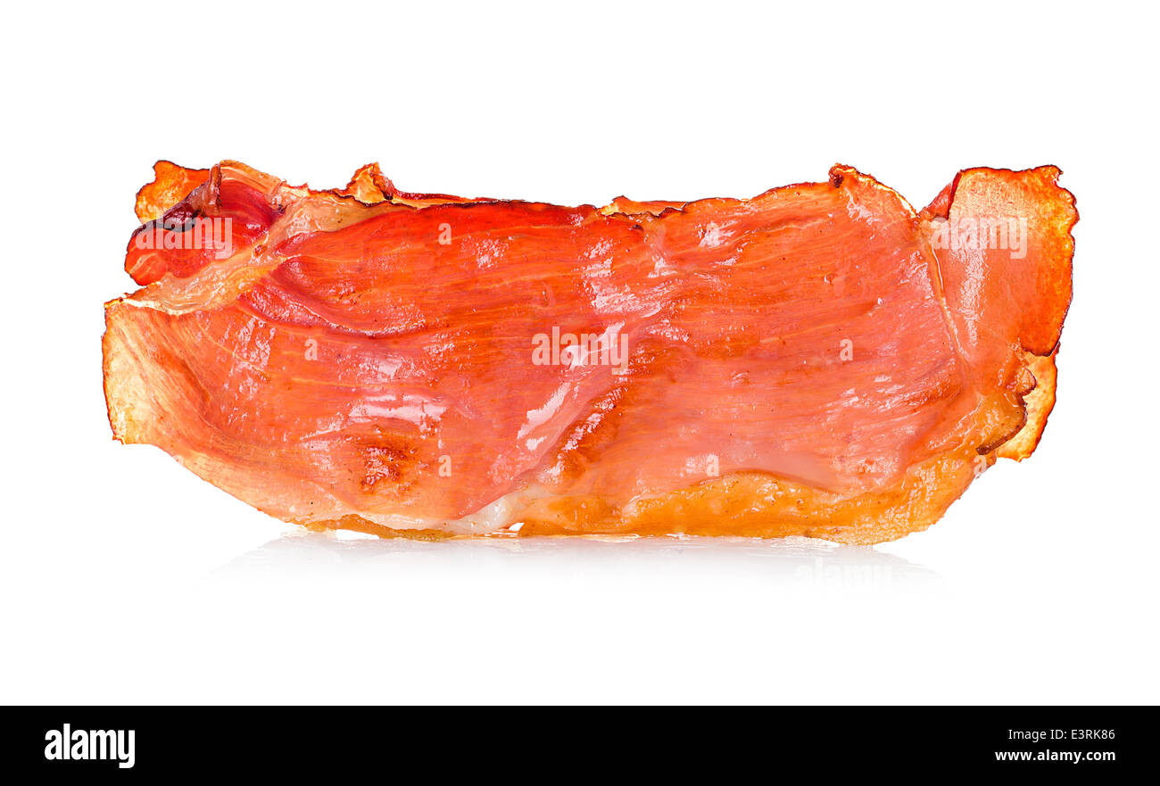 bacon close-up isolated on white background Stock Photo - Alamy