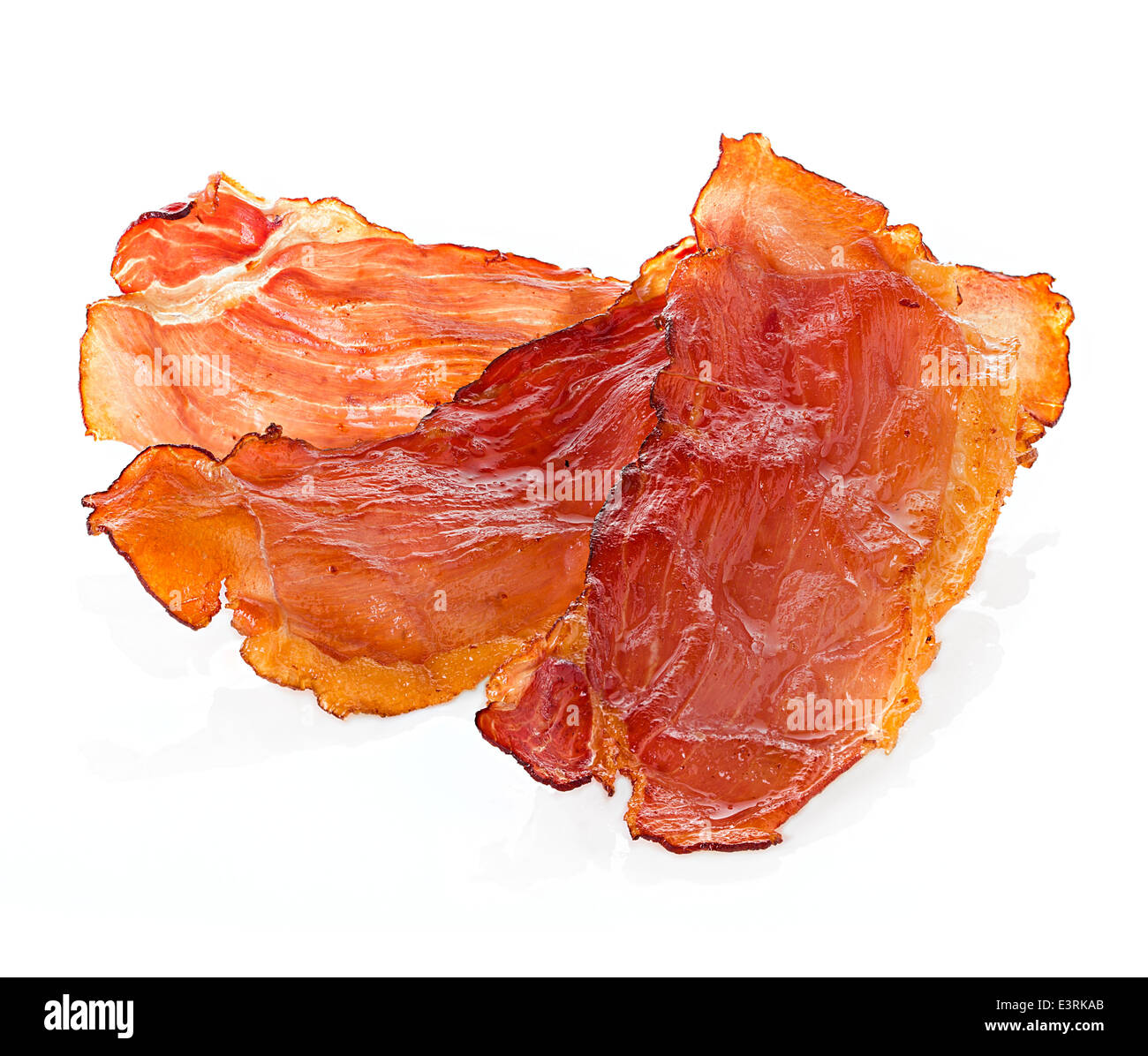bacon close-up isolated on white background Stock Photo - Alamy