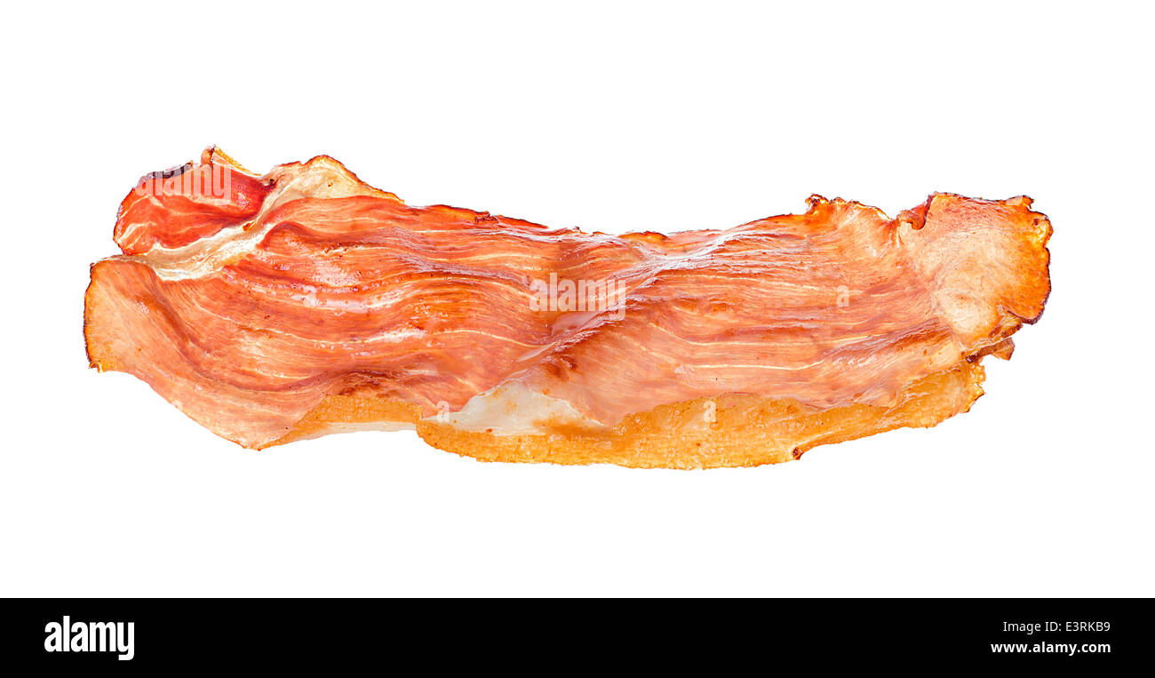 bacon close-up isolated on white background Stock Photo - Alamy