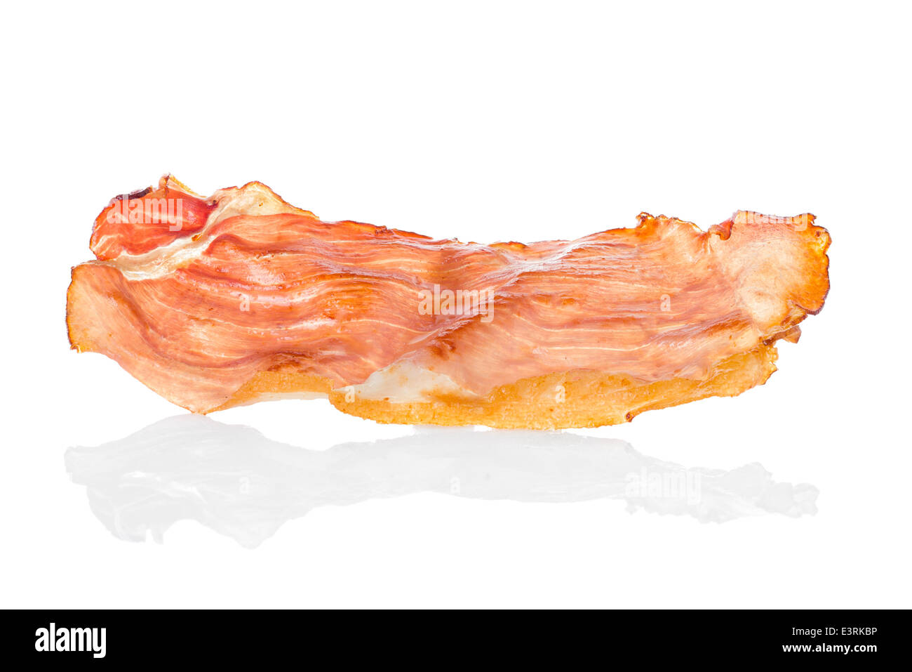 bacon close-up isolated on white background Stock Photo - Alamy