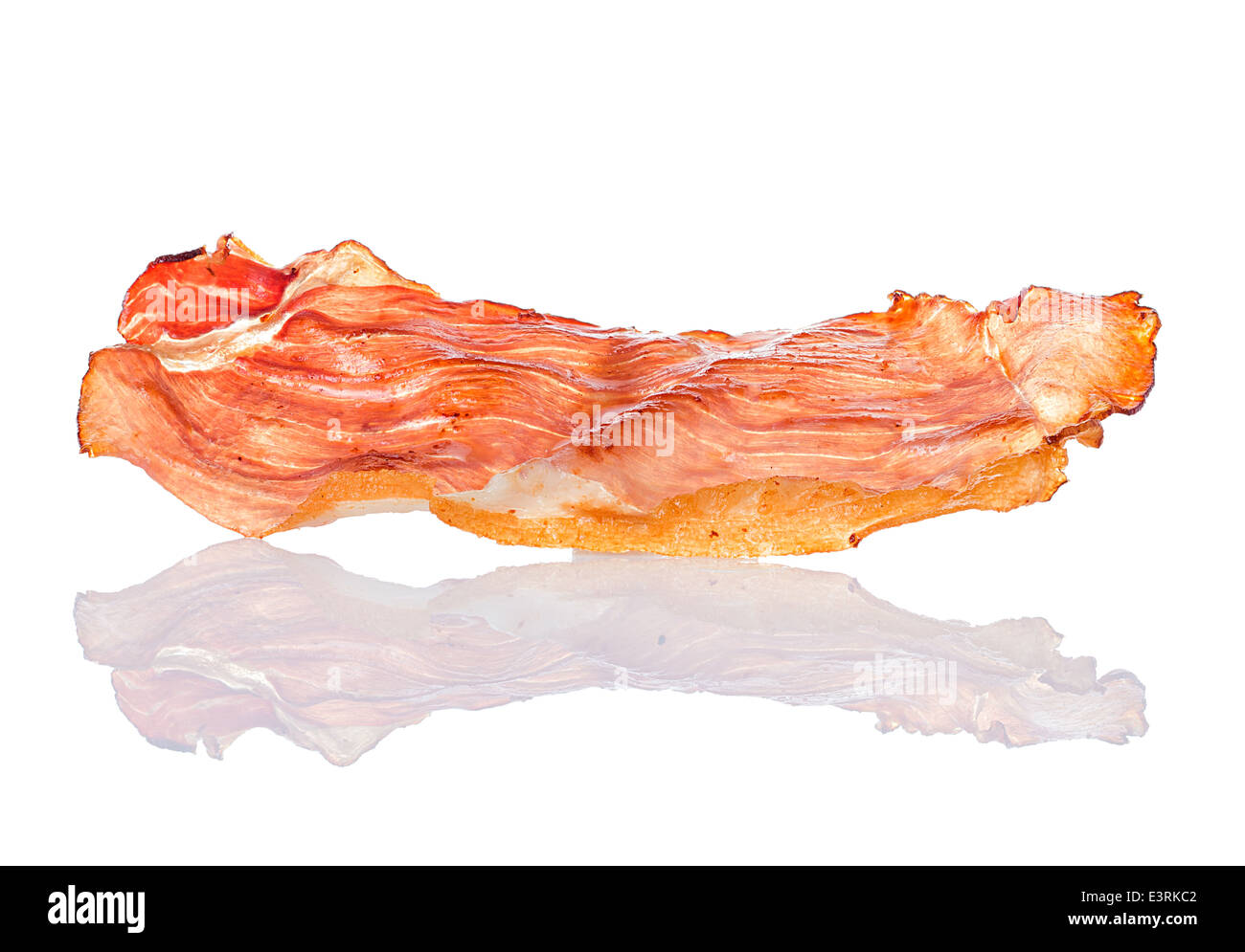 bacon close-up isolated on white background Stock Photo - Alamy