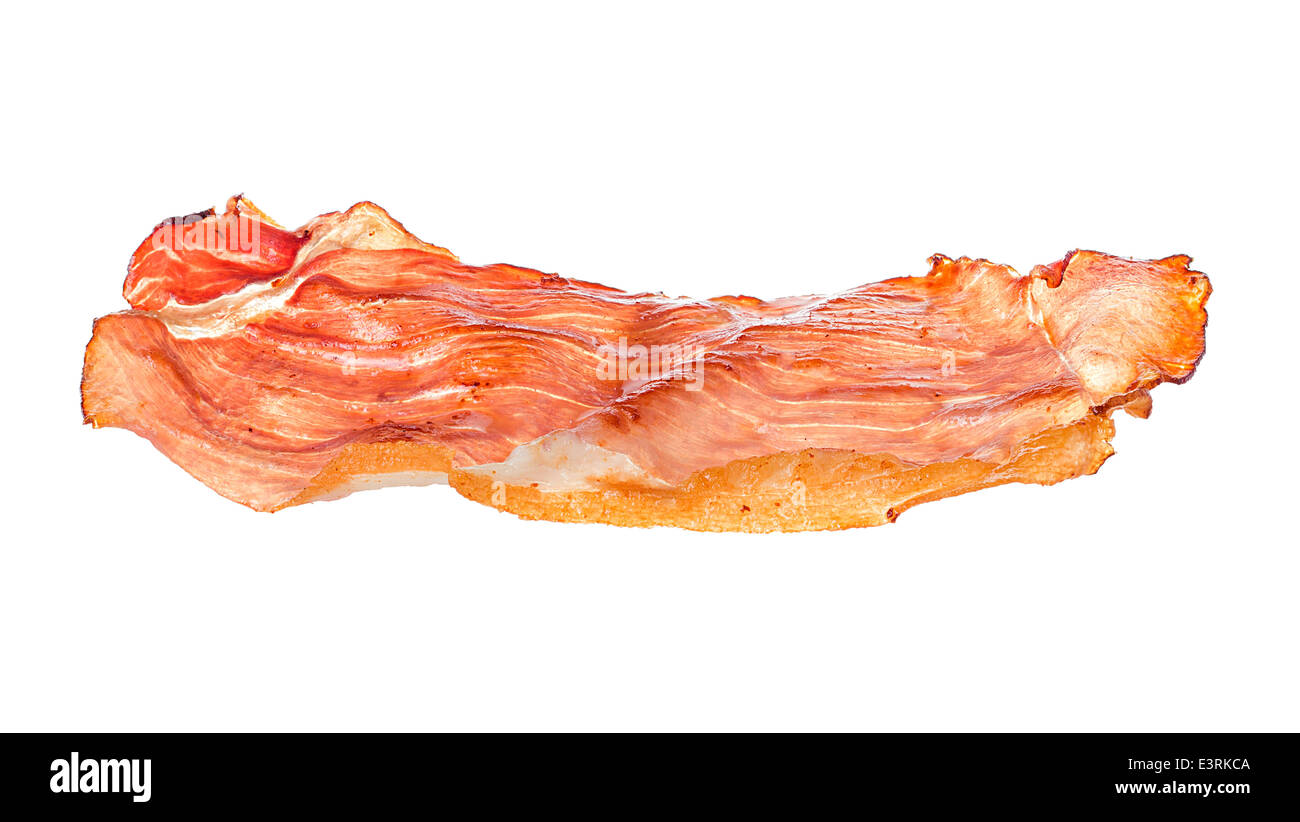 bacon close-up isolated on white background Stock Photo - Alamy
