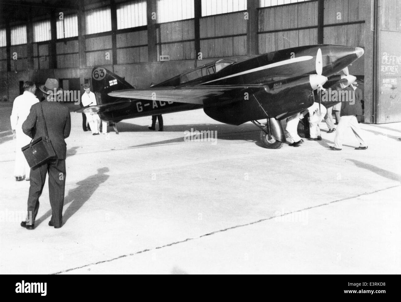 The De Havilland DH.88 Comet, shown in the Black Magic racing livery ...