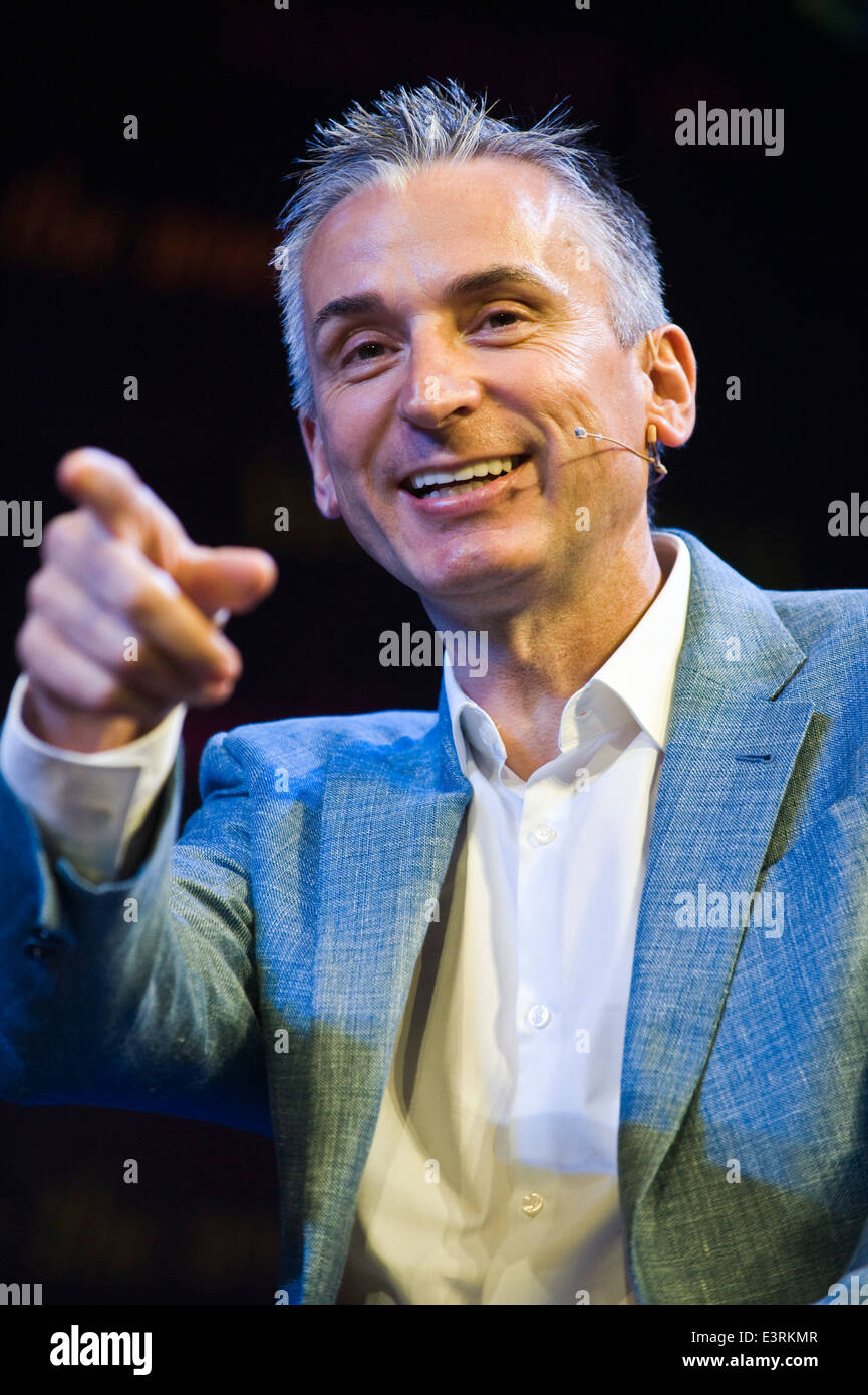 Alan Smith former footballer pictured in discussion on stage at Hay ...