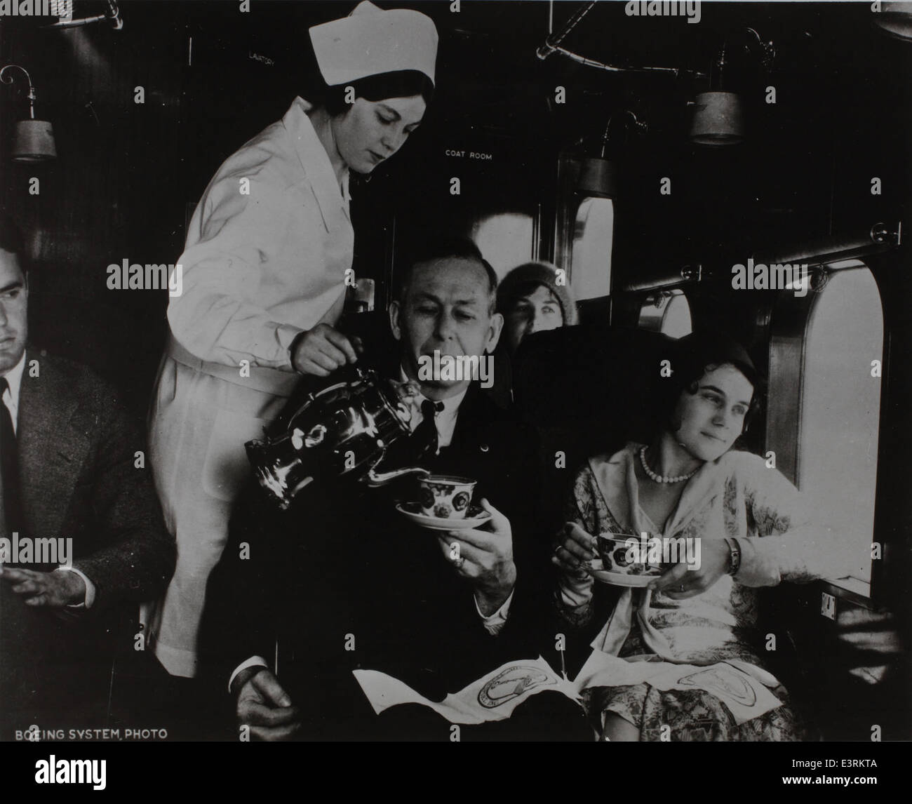 This 1930 photo captures one of the first stewardesses in aviation ...